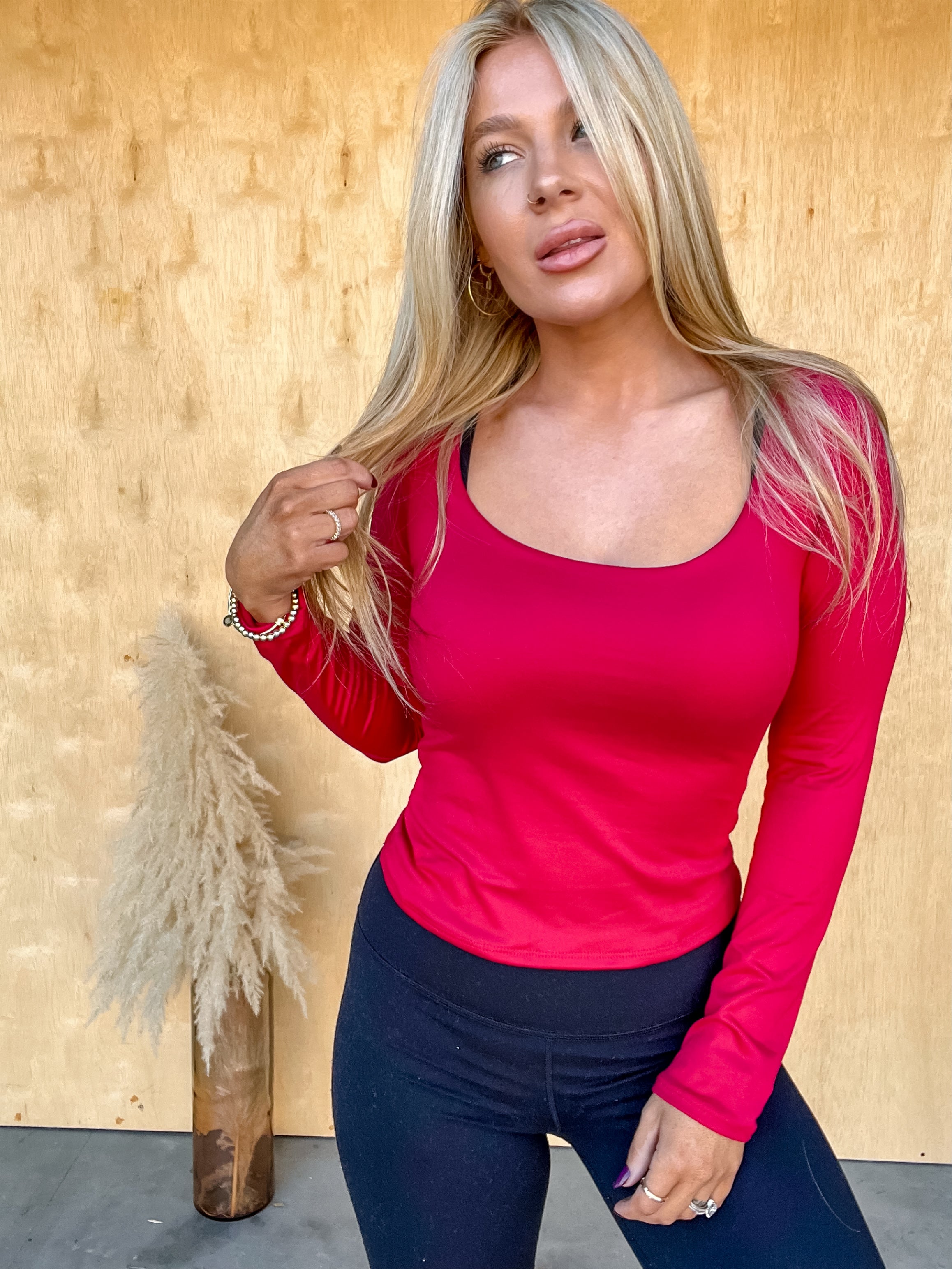 Try Harder Red Basic Top – Mademli Boutique