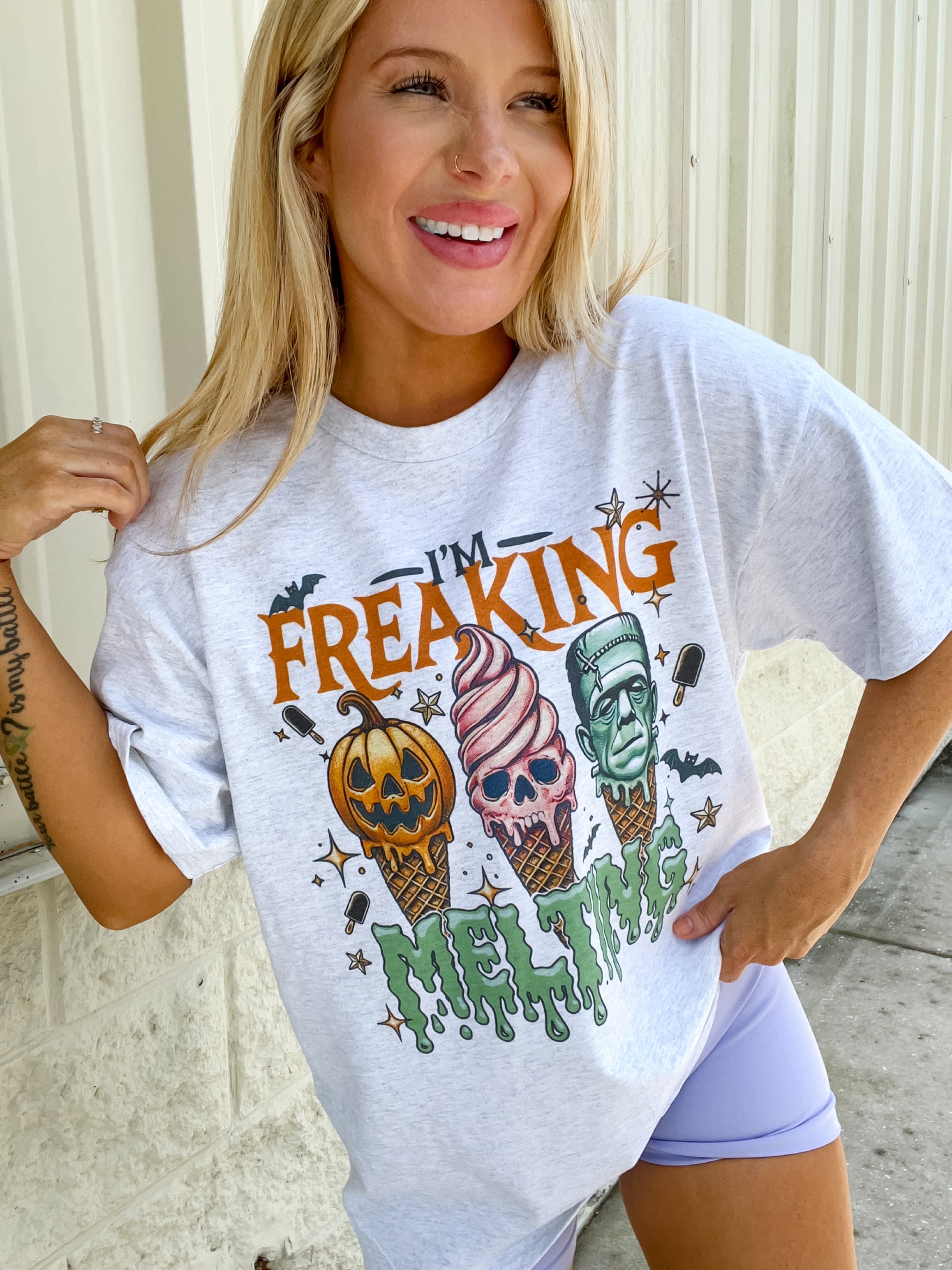 Spooky Freaking Melting Graphic Top – Mademli Boutique