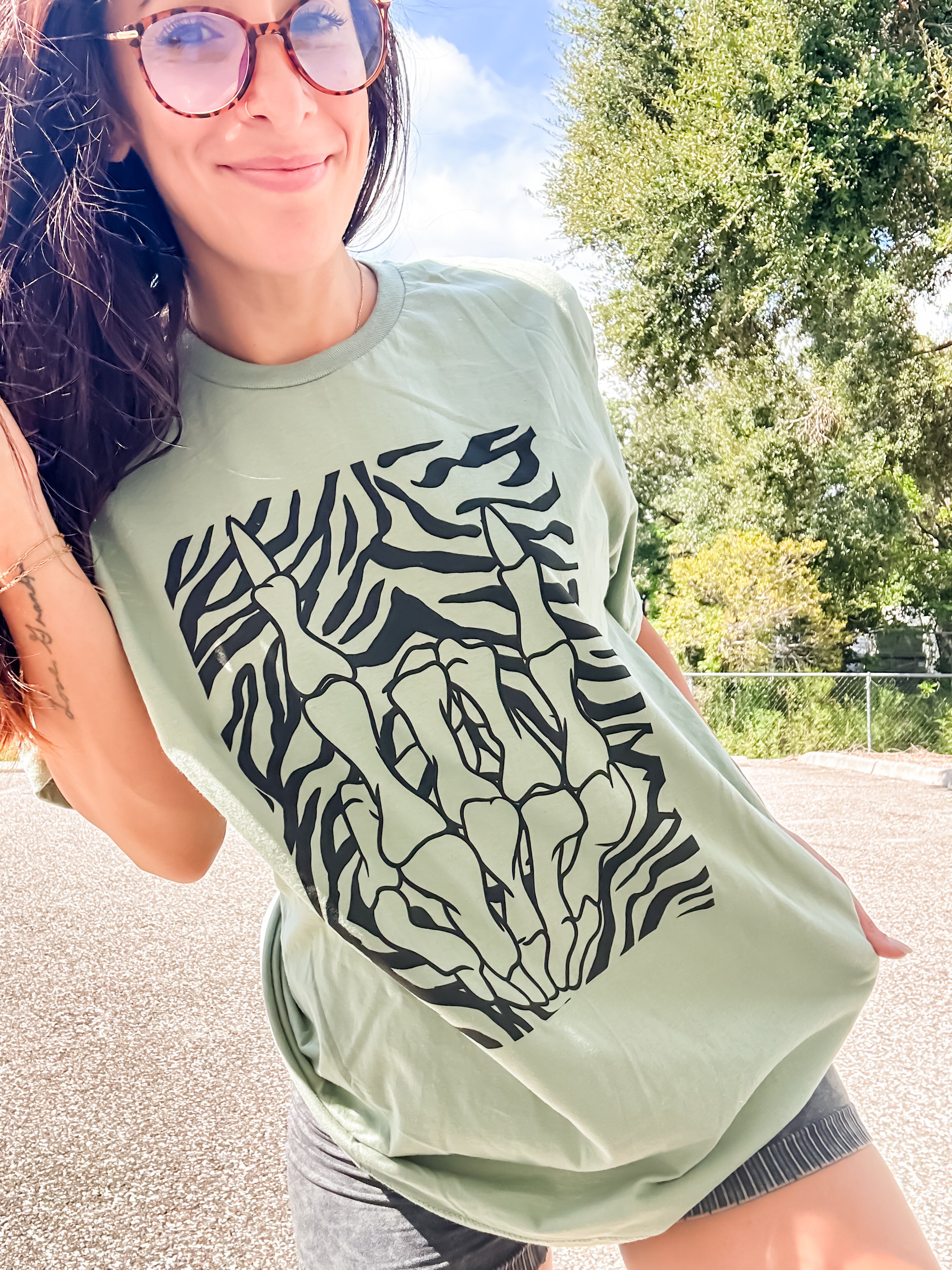 Rad Skeleton Hand Graphic Tee – Mademli Boutique
