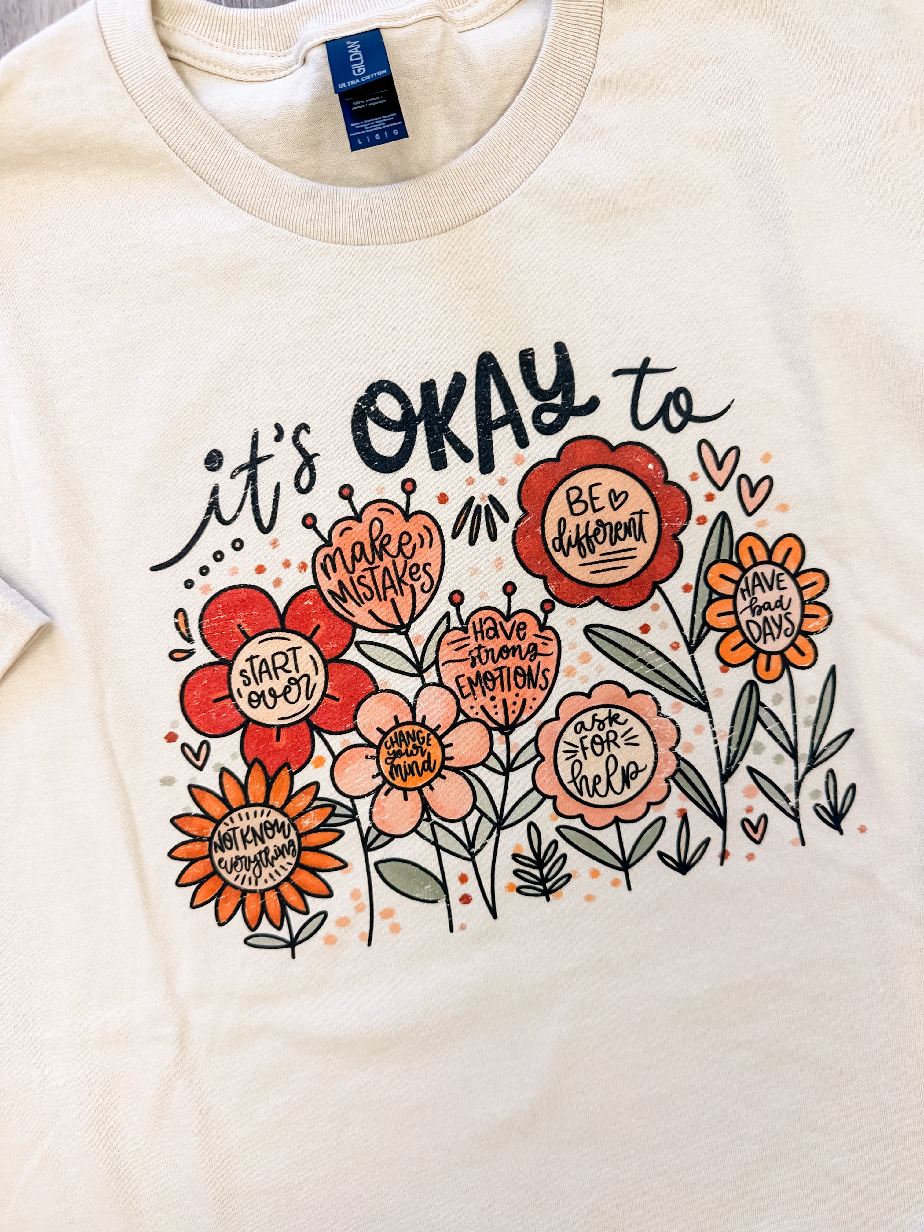 It's Okay Flowers Graphic Top – Mademli Boutique