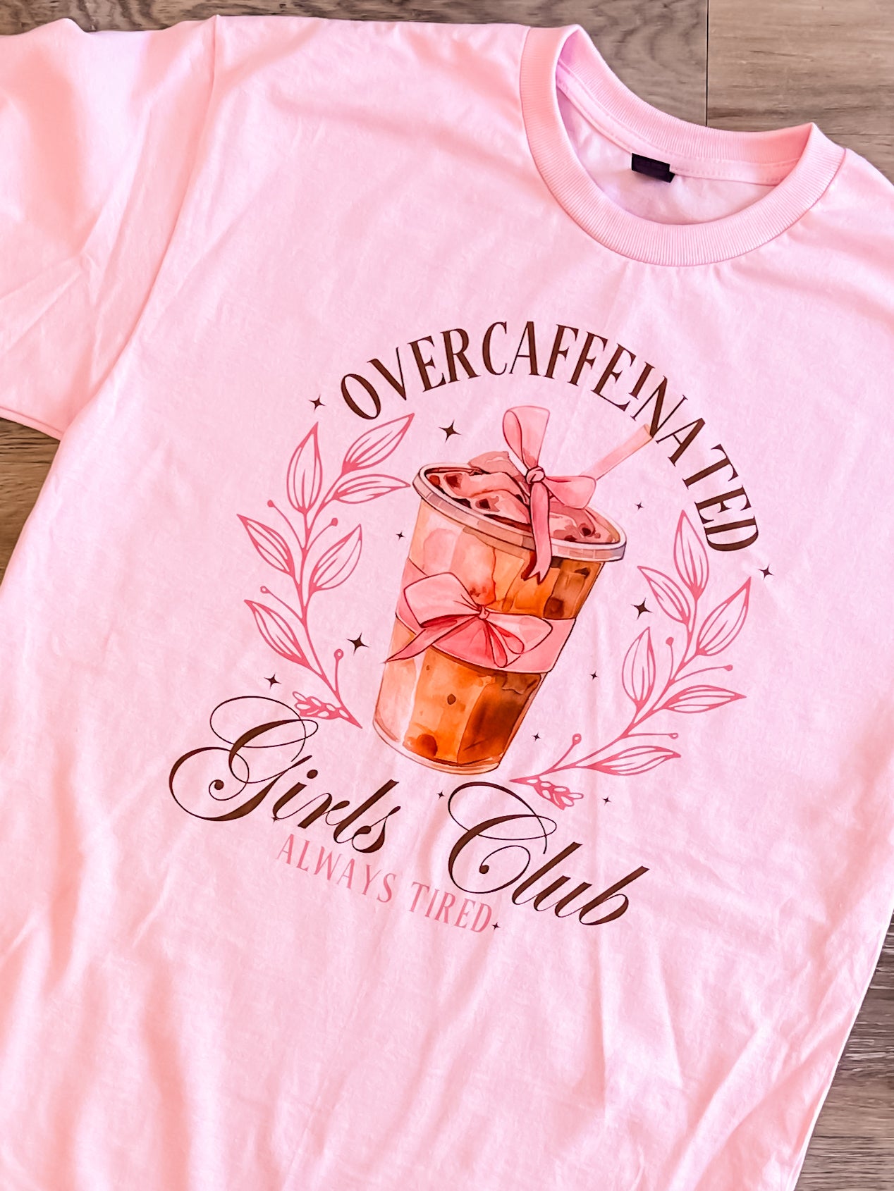 Over Caffeinated Girls Club Graphic Top – Mademli Boutique